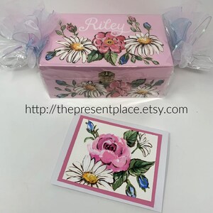 Personalized Pink Memory Box With Daisies and Roses. Shower Gift ...