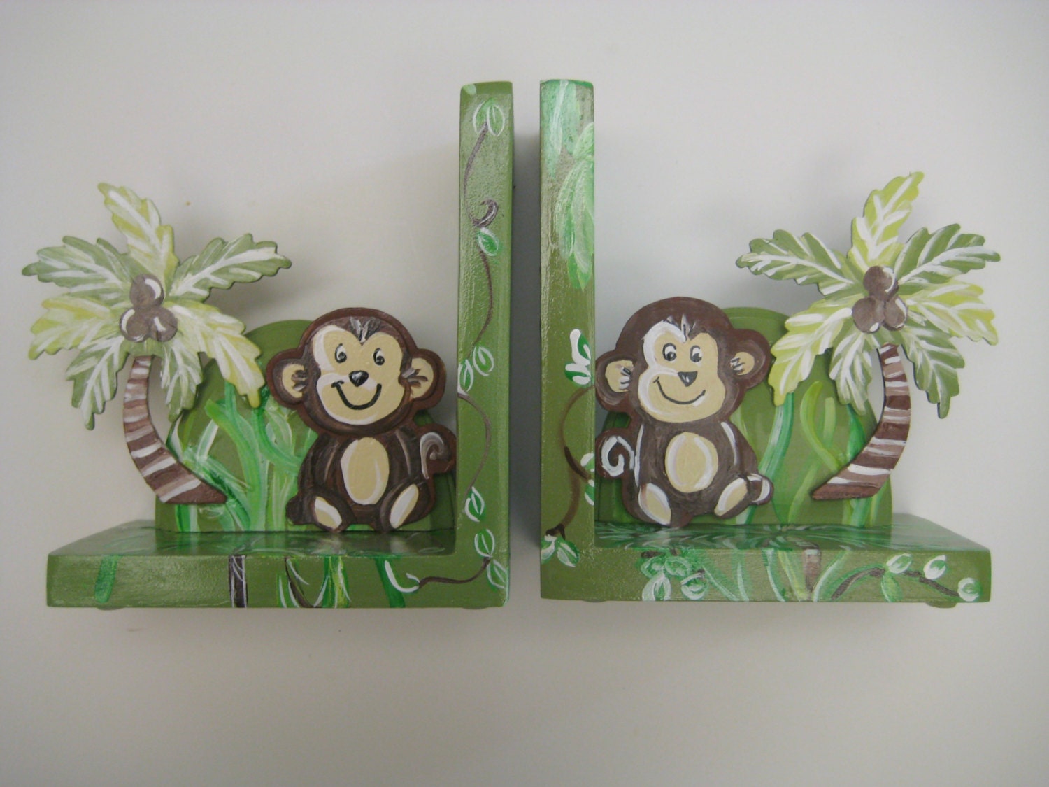 Personalized Monkey Bookends | Etsy
