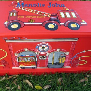 Large Personalized,fireman Box,fire Truck Keepsake Box,fire Station ...