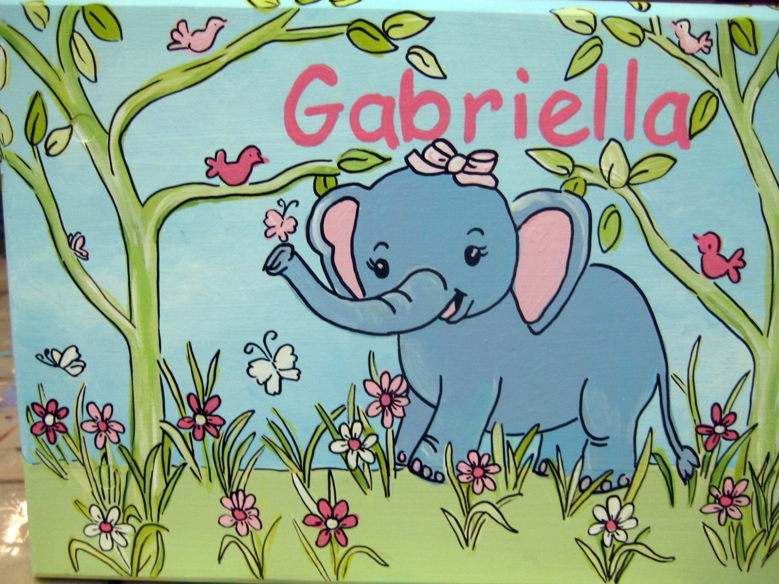 A Personalizedcustomized Elephant Step Stoolpastel | Etsy