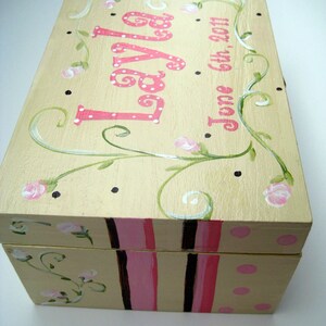 Keepsake Box,pink,brown,personalized Keepsake Box.children's Memory ...