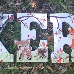 Fox Letters,forest Animal Letters,wooden Letters - Etsy