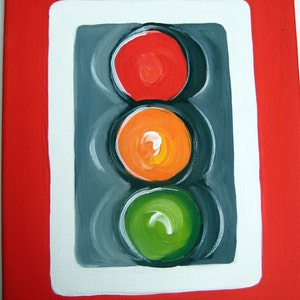 Traffic Light Painting,traffic Light Art,boys Wall Art,transport Theme ...