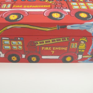 Hand Painted,personalized,fire Truck,keepsake Box,red Box,boy's ...