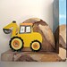Yellow Backhoe Book Endsconstruction Bookendspersonalized - Etsy