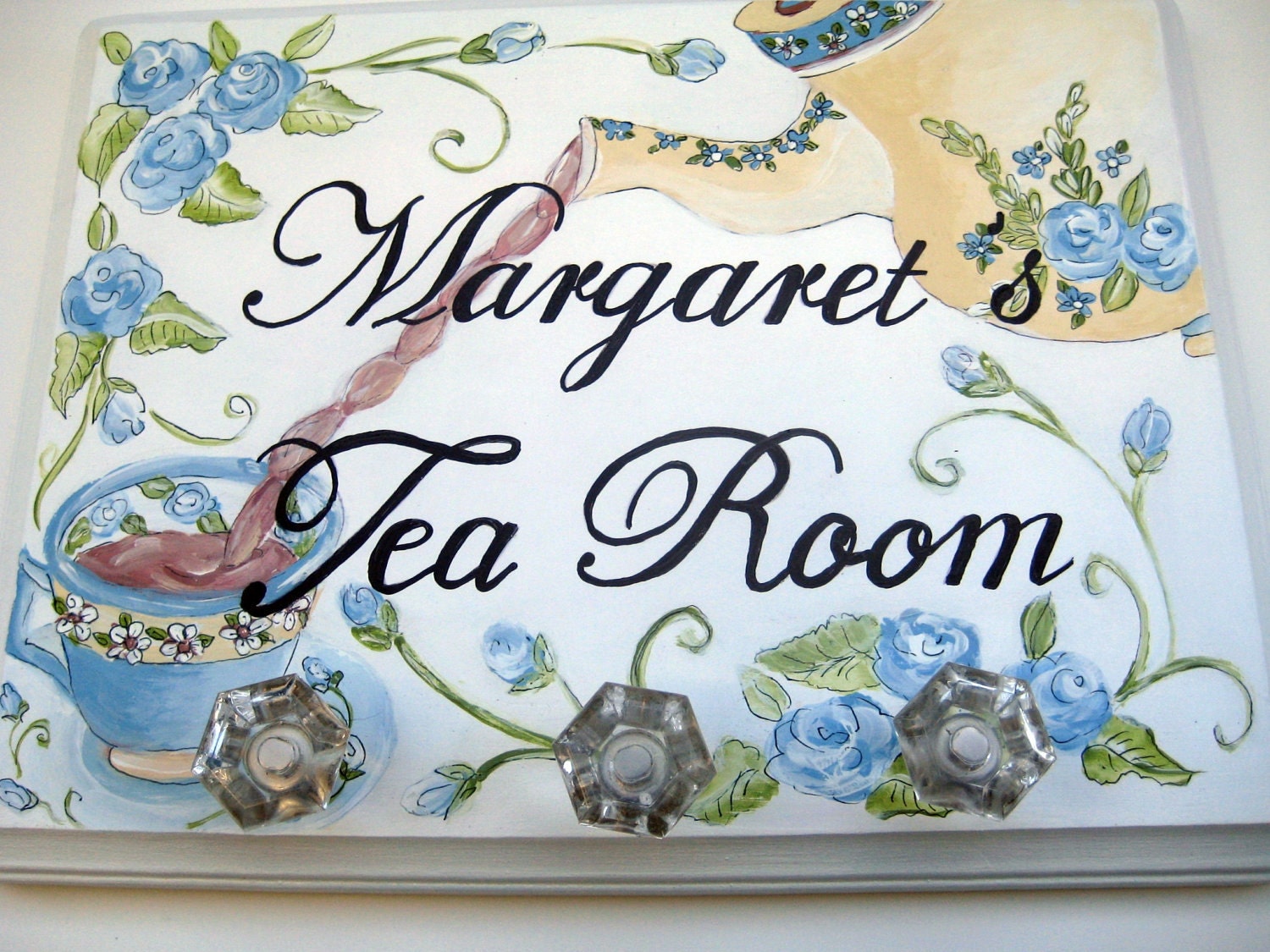 Hand Painted Personalized Tea Room Sign3 Crystal - Etsy