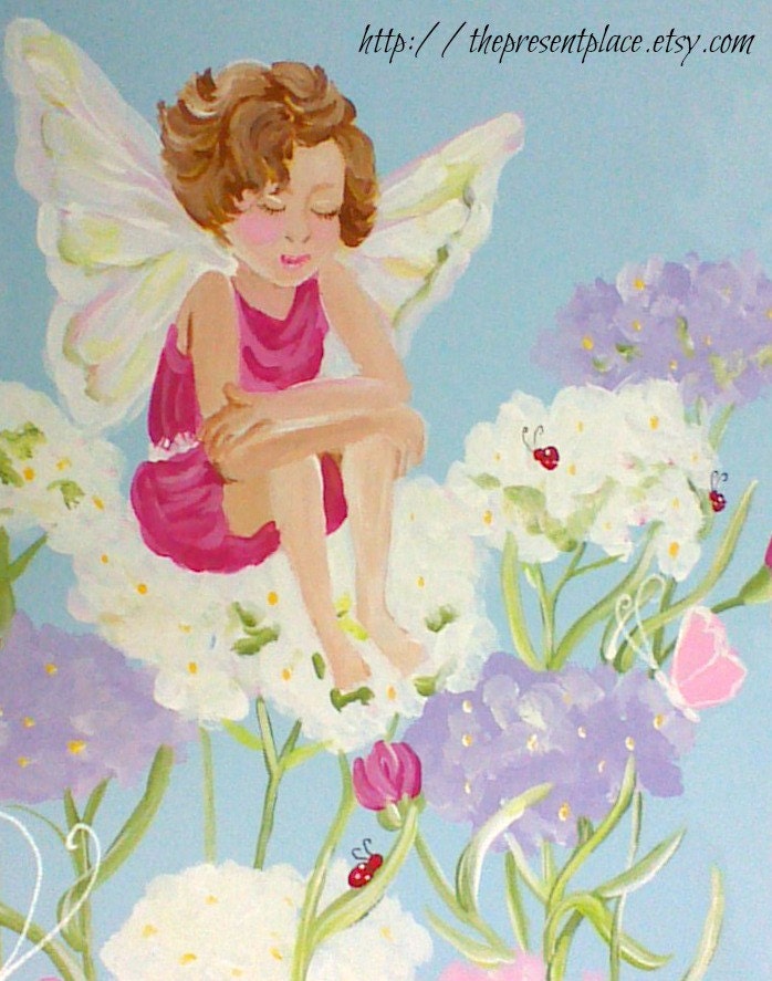 Dos pinturas de hadas pintura de hadas flores mariposas | Etsy