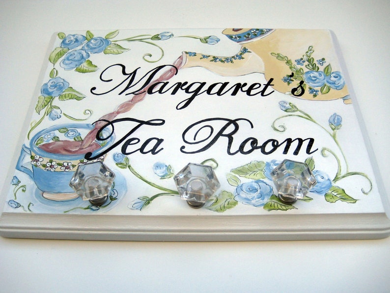 Hand Painted Personalized Tea Room Sign3 Crystal - Etsy