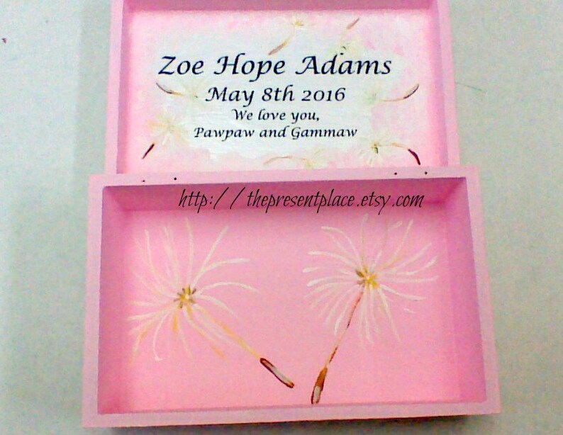 Personalized Keepsake Box for Girls With Pink and Grey Flowers - Etsy