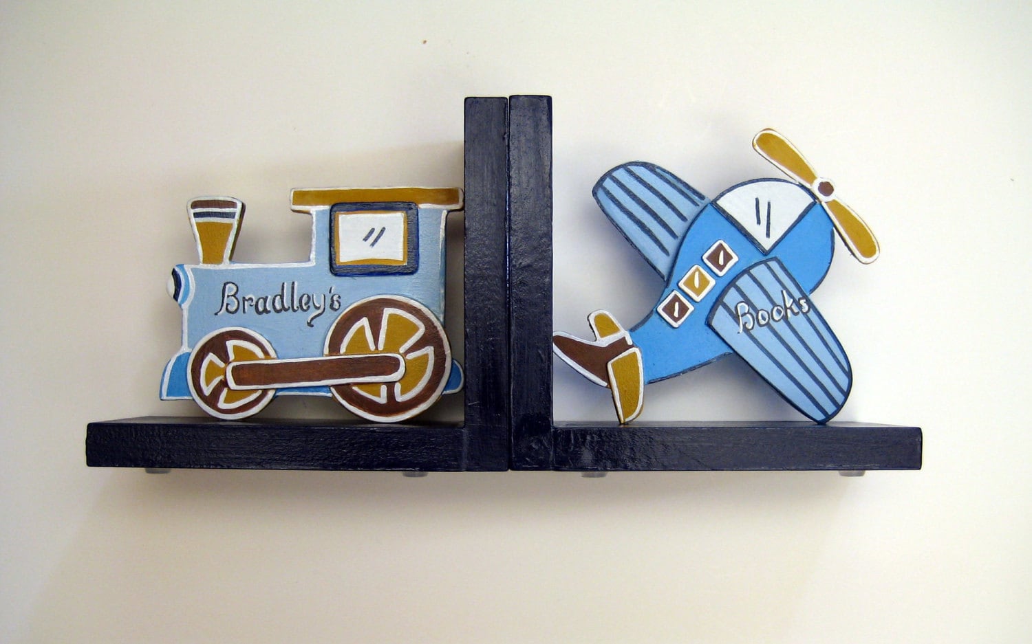 Personalized Train Bookendsairplane Bookendsboys Room | Etsy