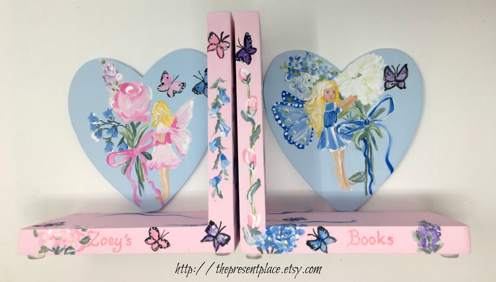 Fairy Gift Set Fairy Bookends and an Initial Painting for the | Etsy