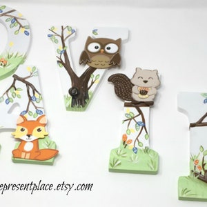 Fox Letters,forest Animal Letters,wooden Letters - Etsy