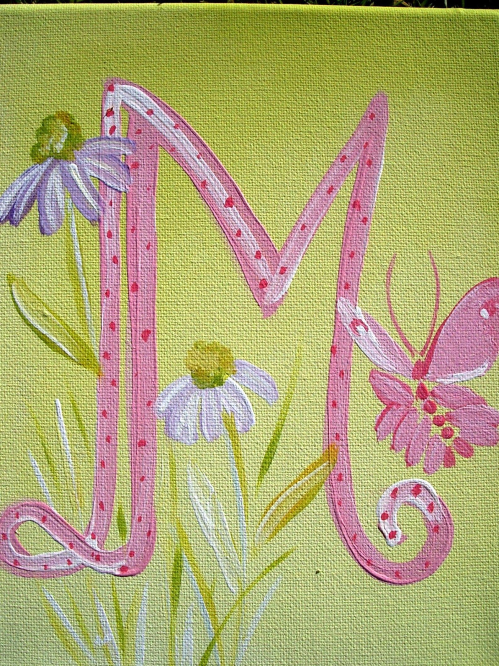 Pink and Lavender Canvas Letter Girls Initial Letter - Etsy