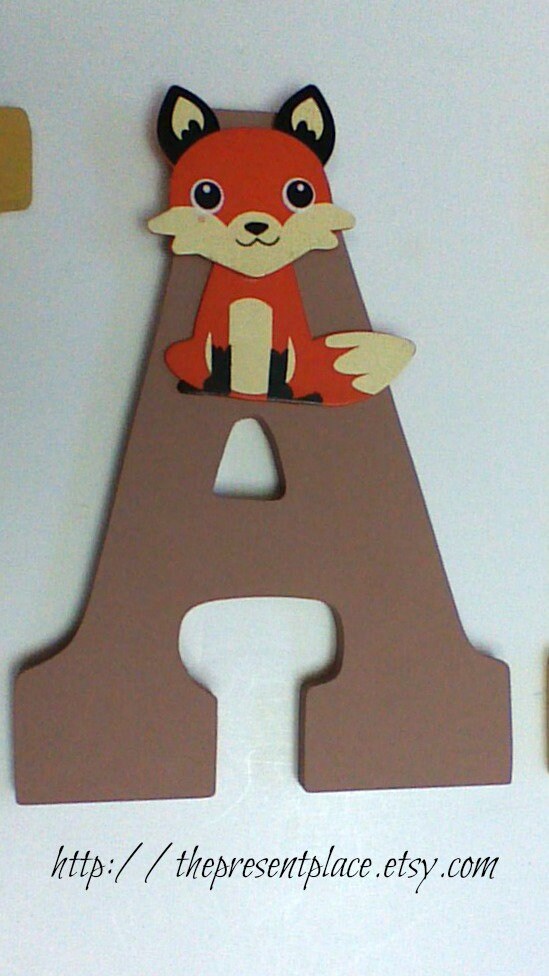 Woodland letterswooden forest animal letters fox letters | Etsy