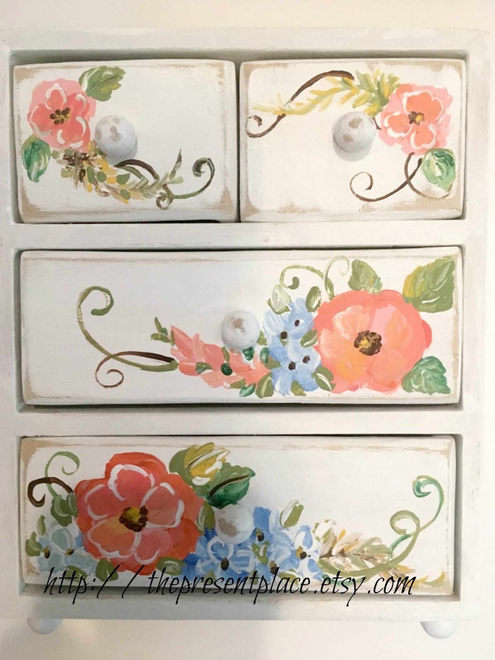 Hand Painted4 Drawer wooden Jewelry Boxjewelry - Etsy