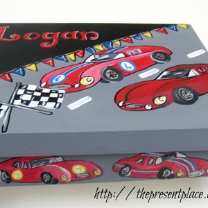 Personalized,racing Car Box,boys Keepsake Box,racing Cars,blue,racing ...