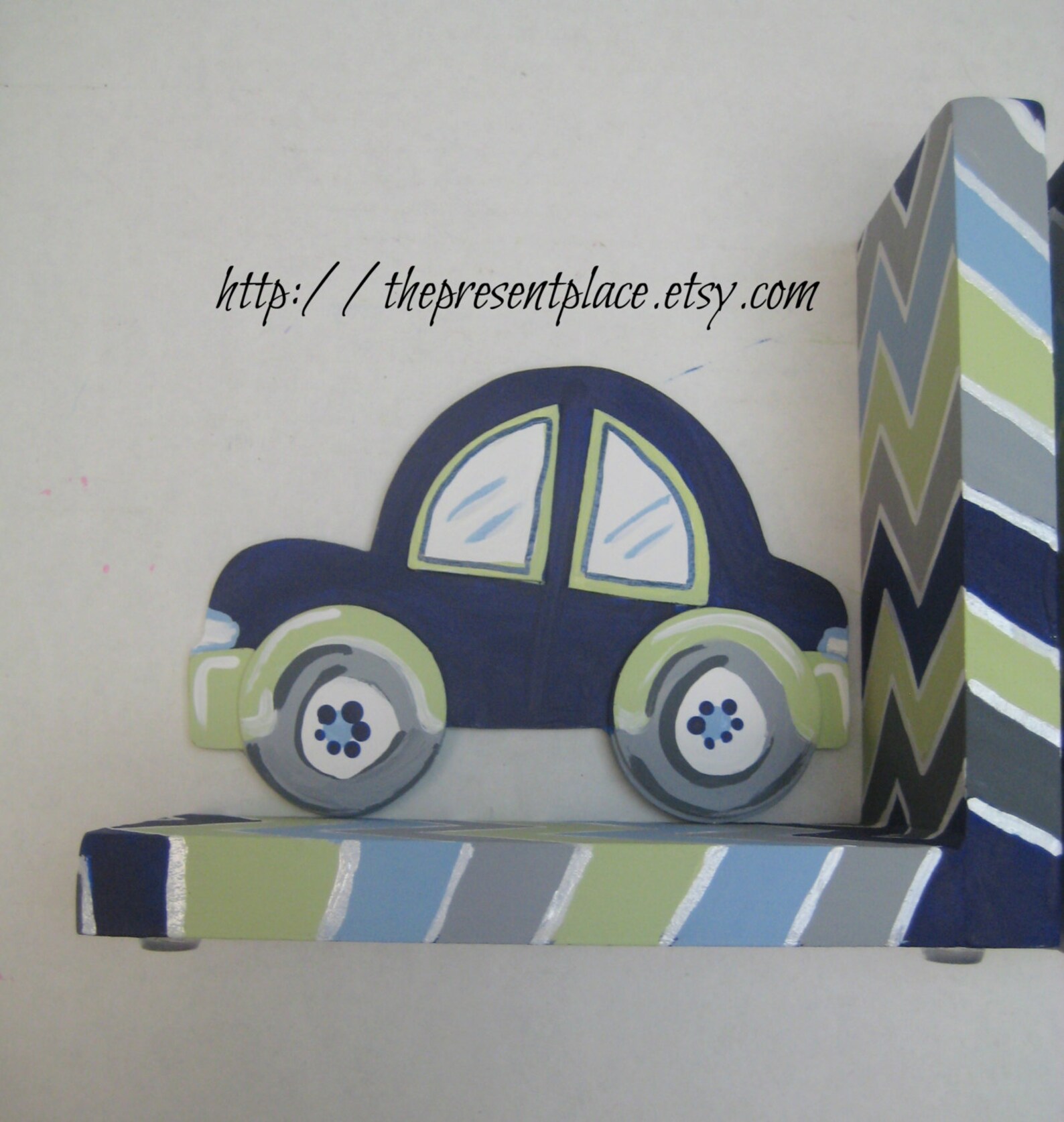 Hand Painted Car Bookendszigzag Bookendsboys | Etsy
