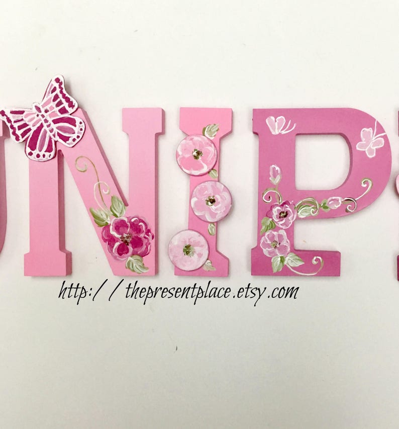 Pink Butterfly Letters for Girls Girls Wooden Letters | Etsy