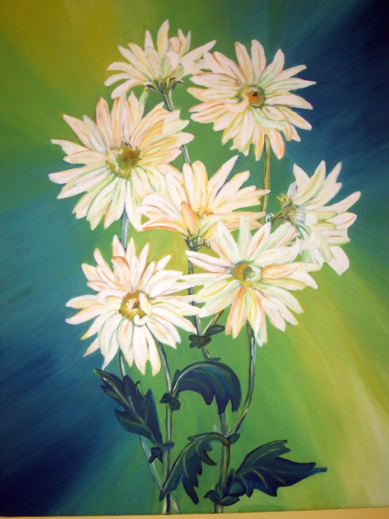 Shasta Daisy Paintingoriginal Painting White Daisies on a - Etsy