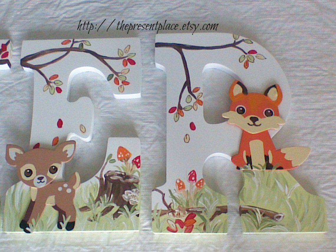 Fox Lettersforest Animal Letterswooden Letters - Etsy