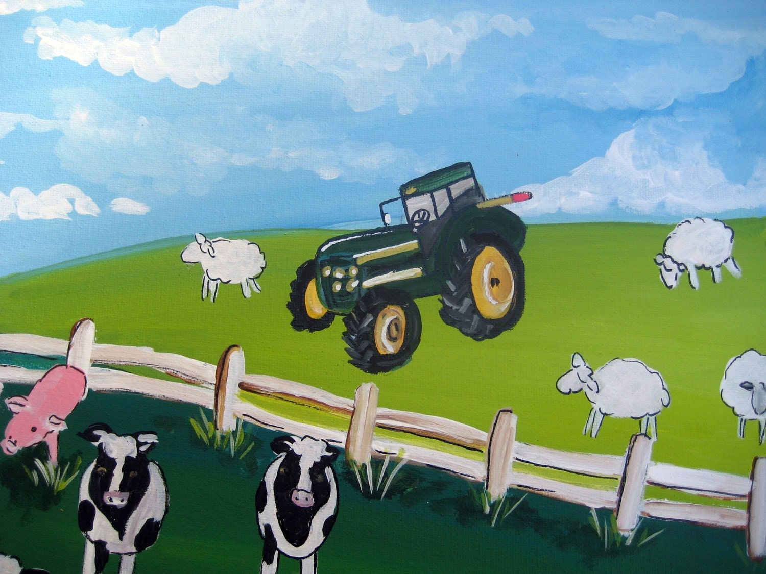 Detailed Farm Paintingcustomized Farm Paintingfarmyard | Etsy