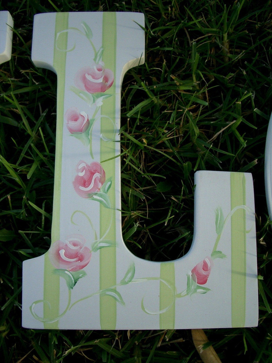 Girls Wooden Letters,pink Roses Letters - Etsy