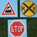 Hand Painted Train, Stop, Railroad Signs Canvas Set, Kids Wall Art - Etsy