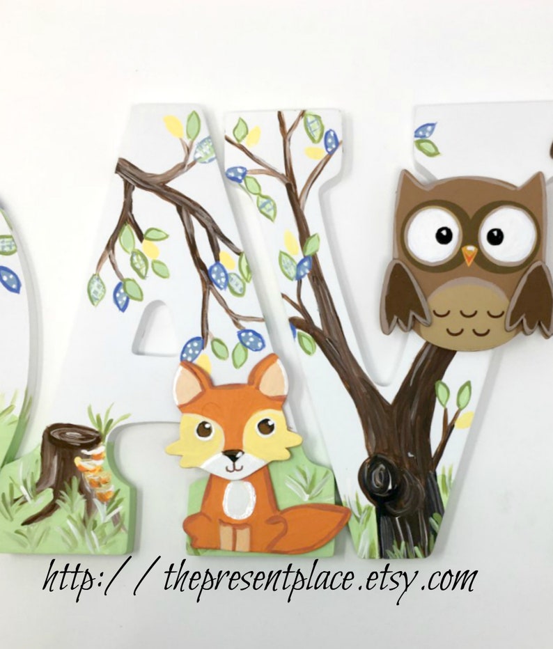 Fox Lettersforest Animal Letterswooden Letters - Etsy