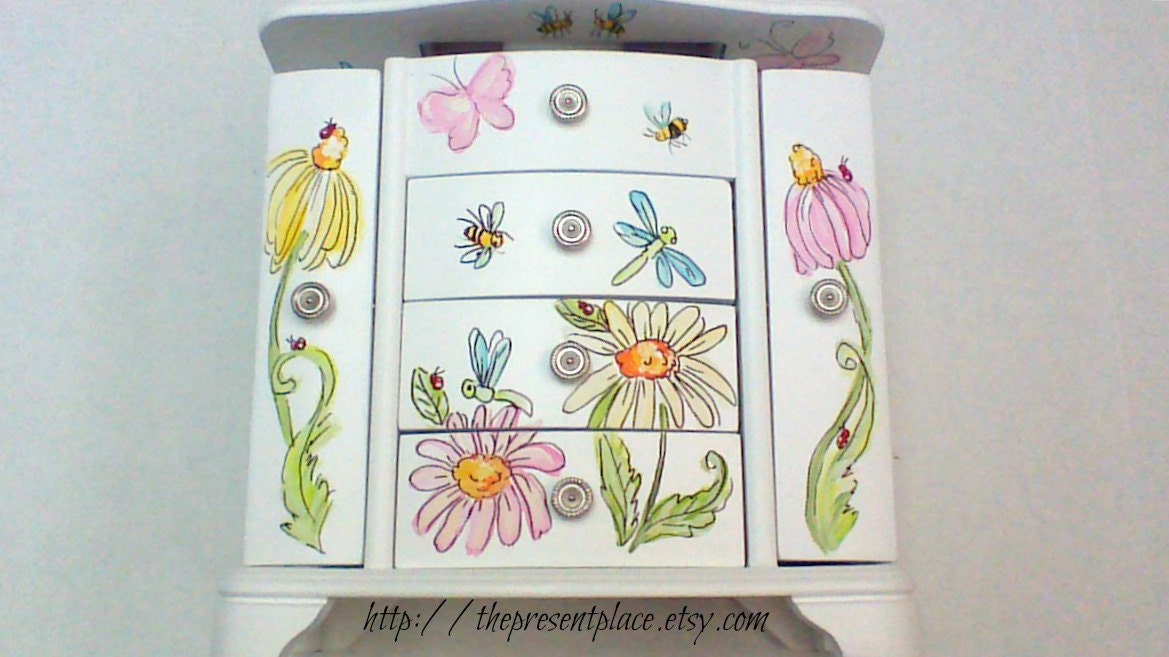 Personalized musical jewelry box with fairiesbutterflies and | Etsy