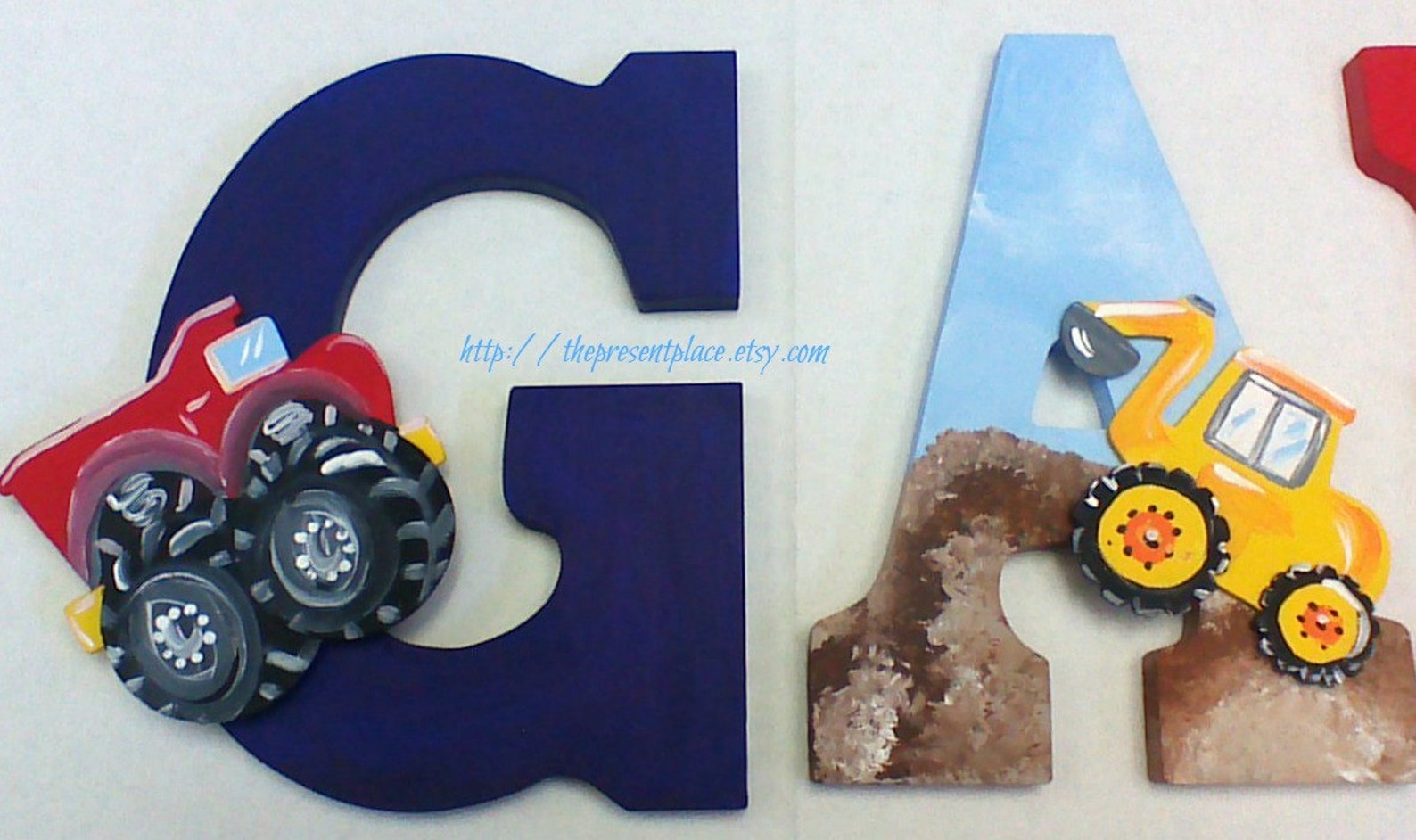Boys Wooden Letters,construction Theme Letters - Etsy