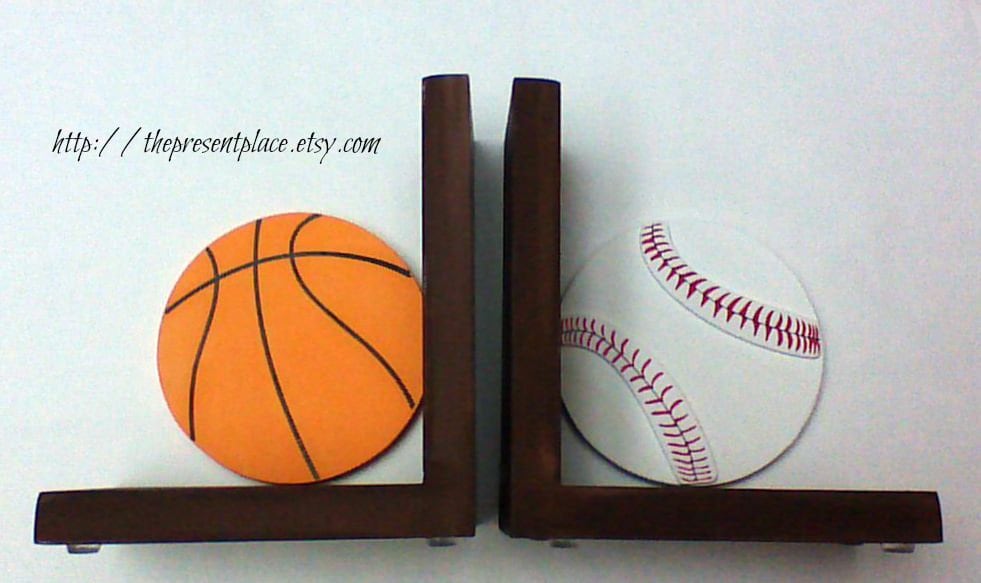 Hand painted sports themed bookendssports | Etsy