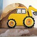 Yellow Backhoe Book Endsconstruction Bookendspersonalized - Etsy