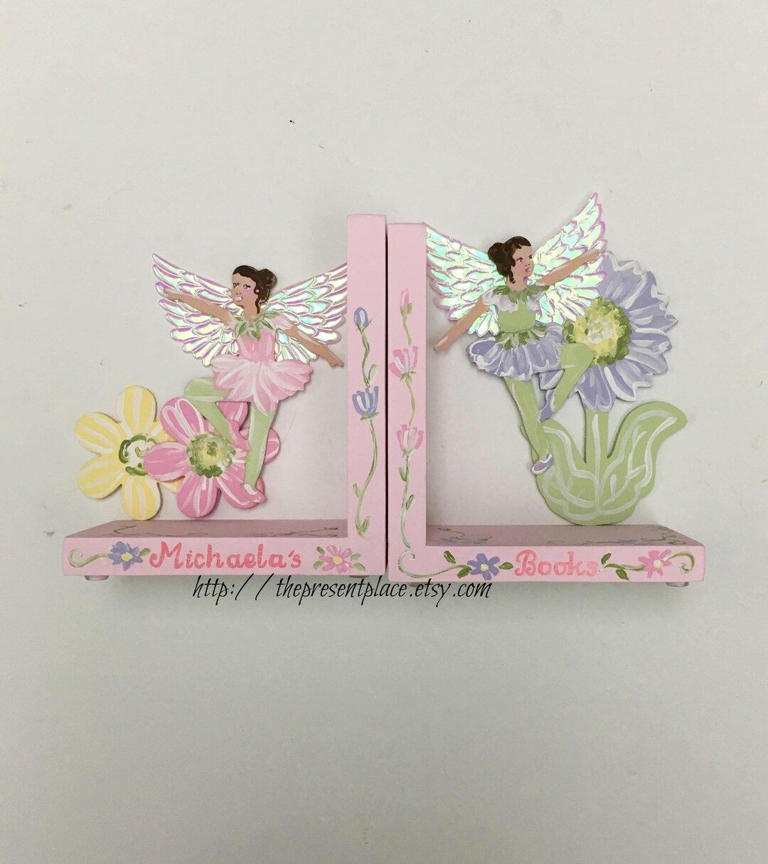 Personalized Fairy Bookends With Pastel Flowers - Etsy