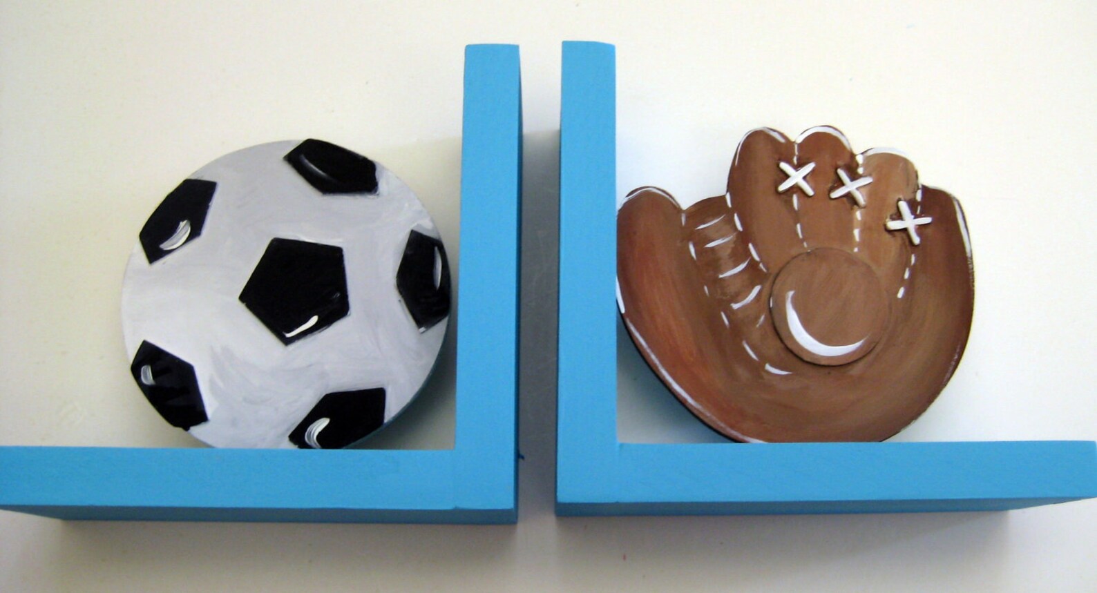 Hand Painted Sports Themed Bookendssports - Etsy