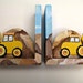 Yellow Backhoe Book Endsconstruction Bookendspersonalized - Etsy