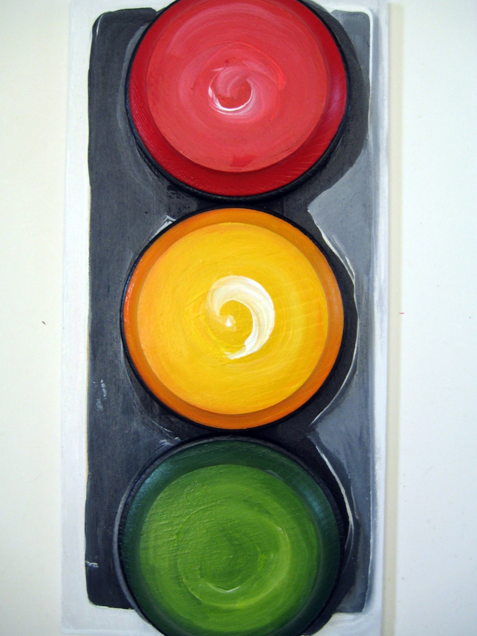 Traffic Light Paintingbright Redtraffic Light Painting - Etsy