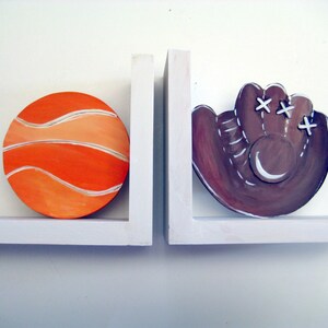 Hand Painted Sports Themed Bookends,sports Bookends,basketball,soccer ...