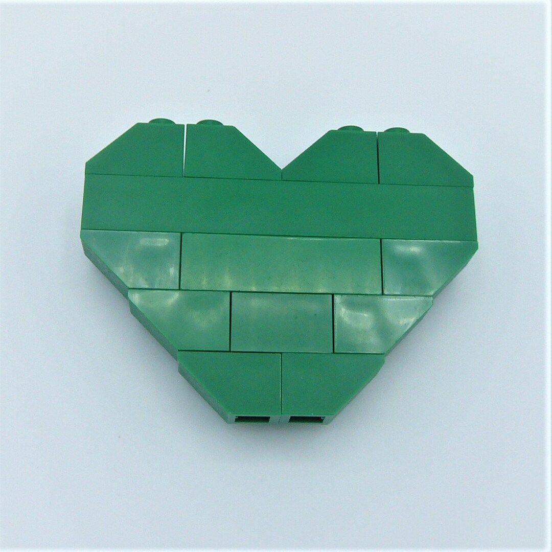 Green Heart Magnetic Pin by Abbie Dabbles Made From Toy Bricks - Etsy