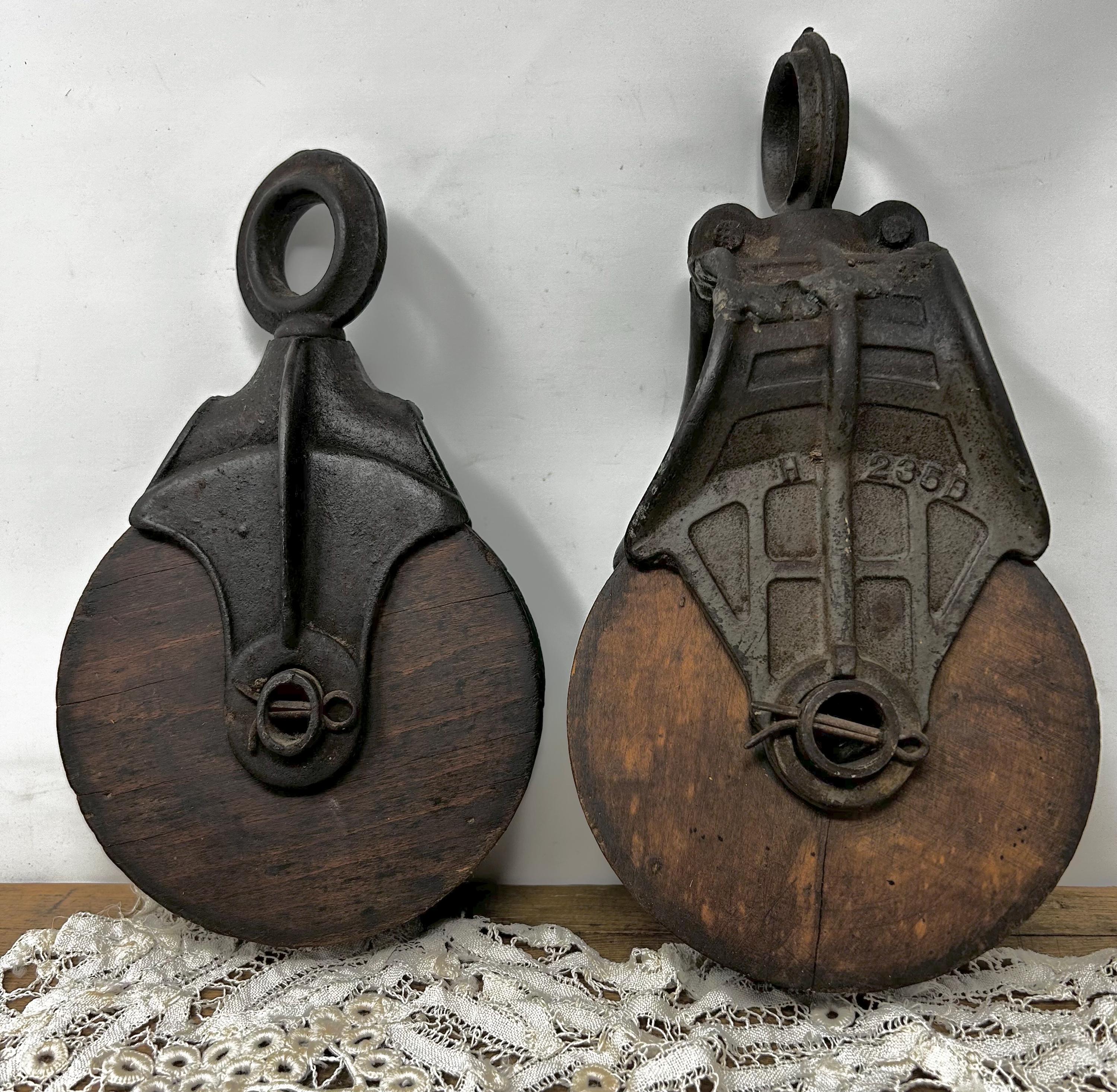 Antique Wood & Cast Iron Barn Door Pulleys (pair) - Etsy