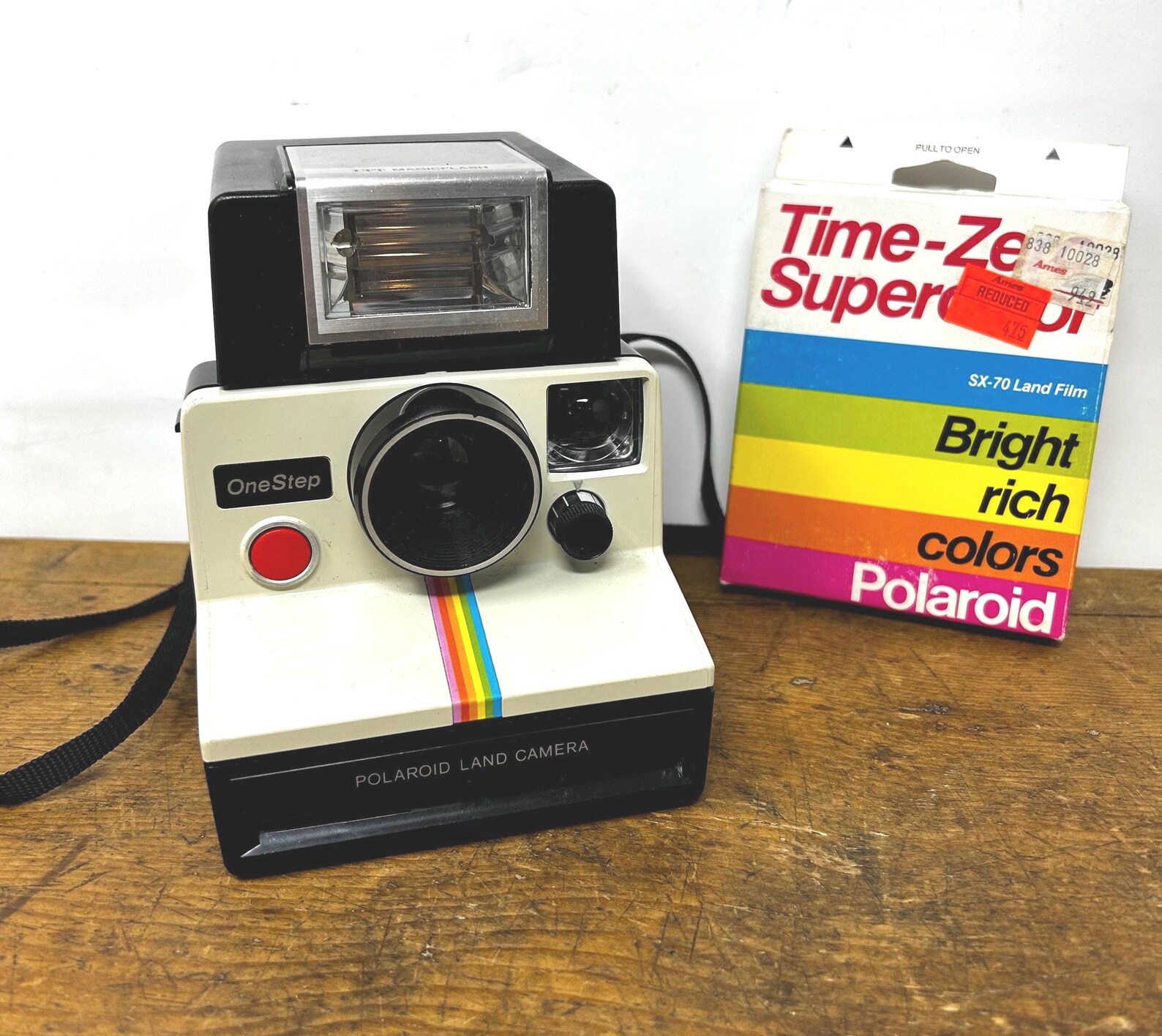 Vintage Polaroid SX-70 One Step Camera - White Rainbow Stripe - With ...