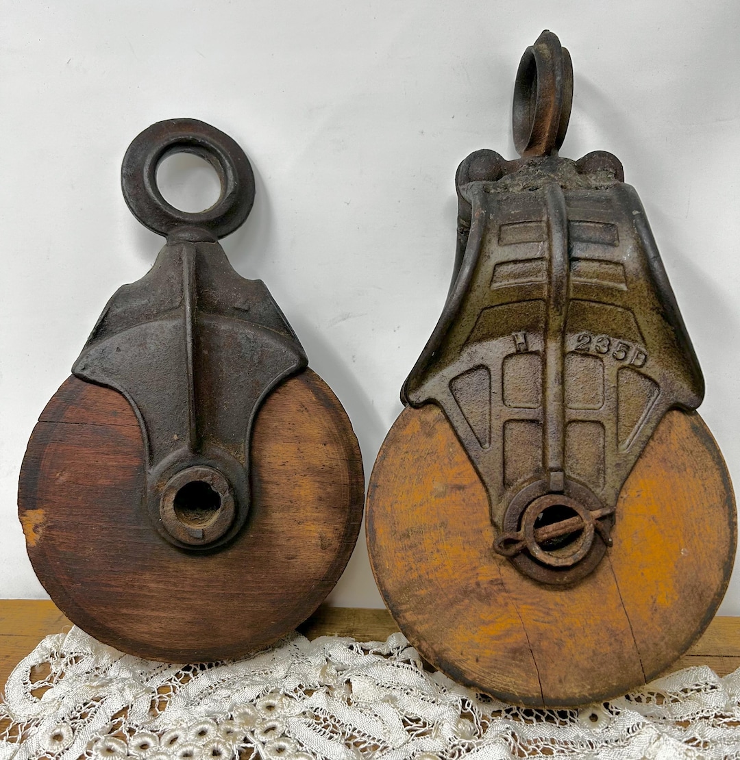 Antique Wood & Cast Iron Barn Door Pulleys (pair) - Etsy