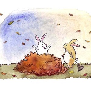 Rabbit/ Bunny Card - Thanksgiving Card - Bunny Rabbit Art - Funny ...