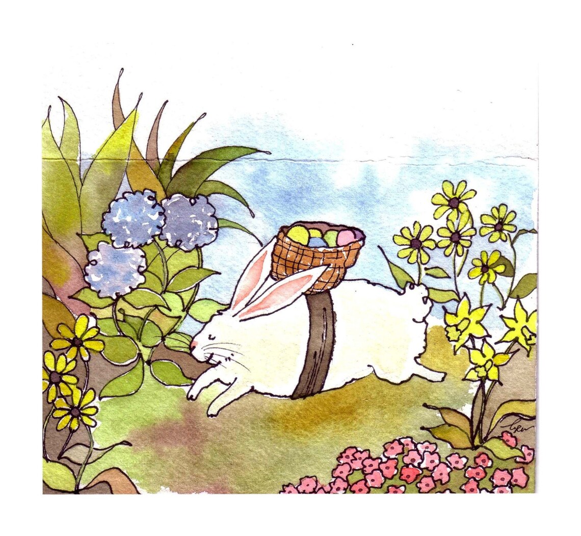 Easter Card Easter Greeting Card Easter Bunny Rabbit Easter - Etsy