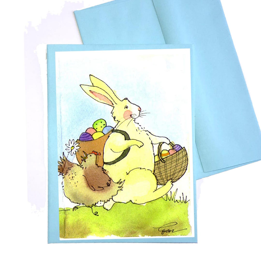 Funny Easter Card, Easter Bunny Greeting Card, Spring Easter Bunny ...