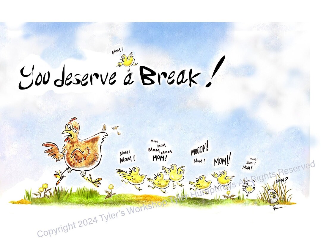 Funny Chicken Mother's Day Card: Exhausted Hen & Chicks - Etsy