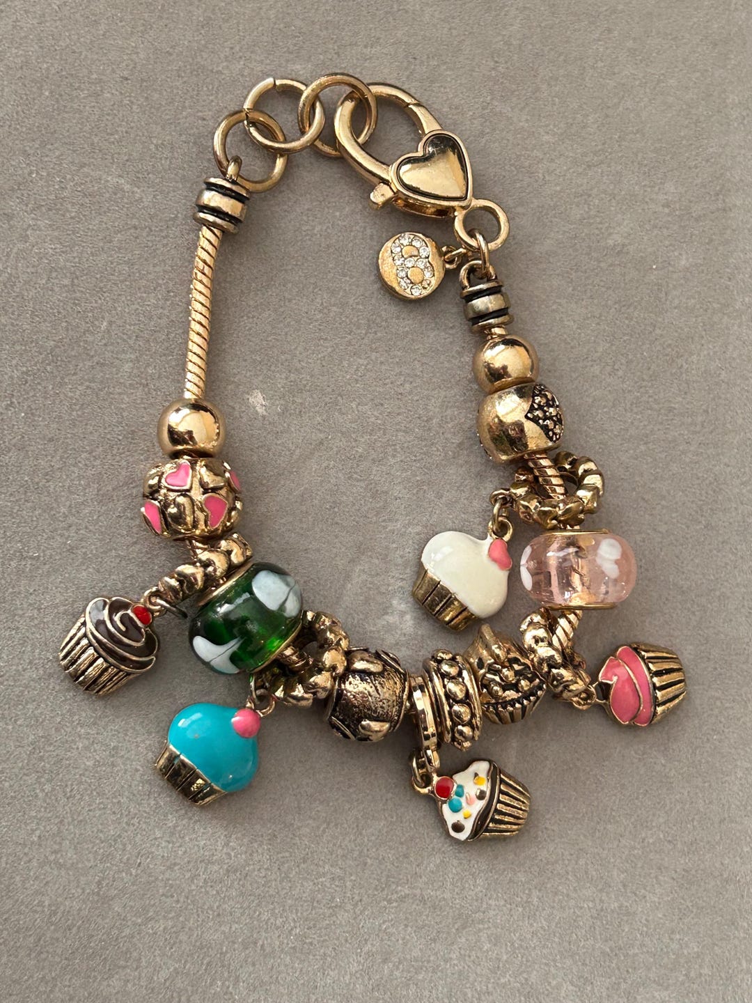 Dessert/sweets Themed Gold Tone Charm Bracelet - Etsy