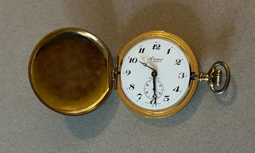 Arnex Incabloc 17 Jewels Gold Tone Pocket Watch- Read Description - Etsy