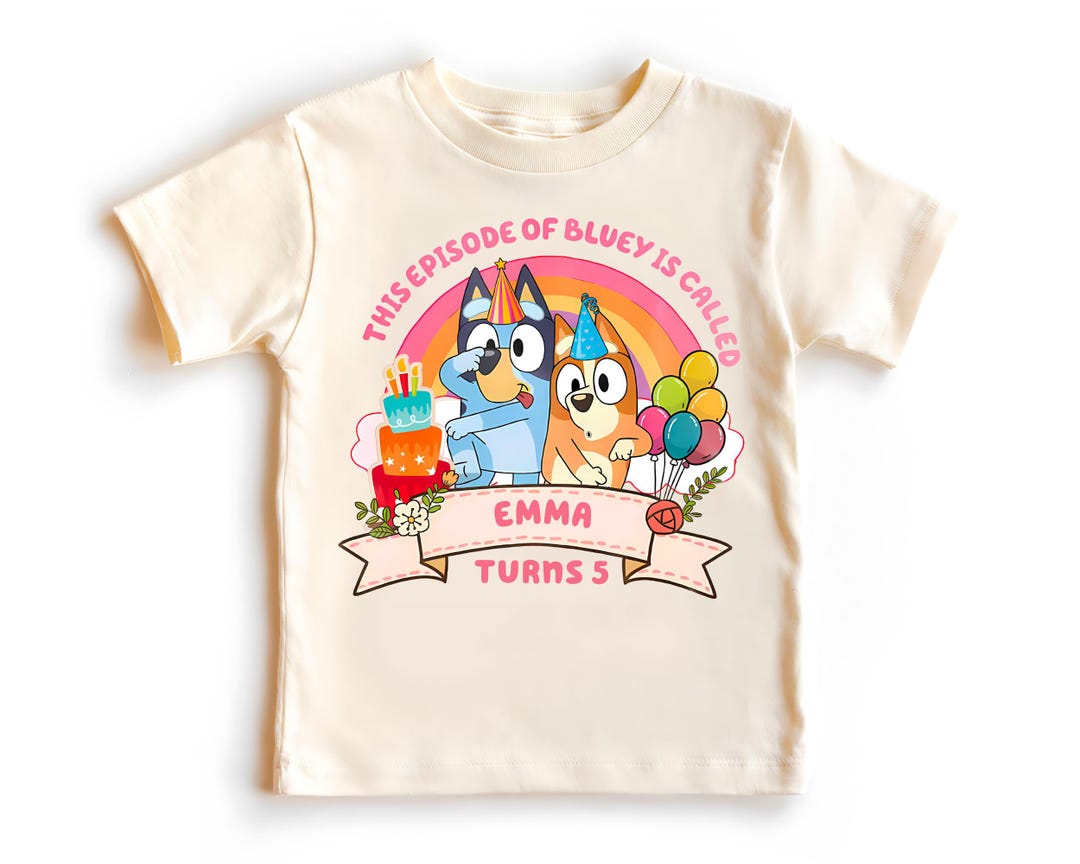 Personalized Bluey Family Matching Shirts, Custom Bluey Birthday Party ...
