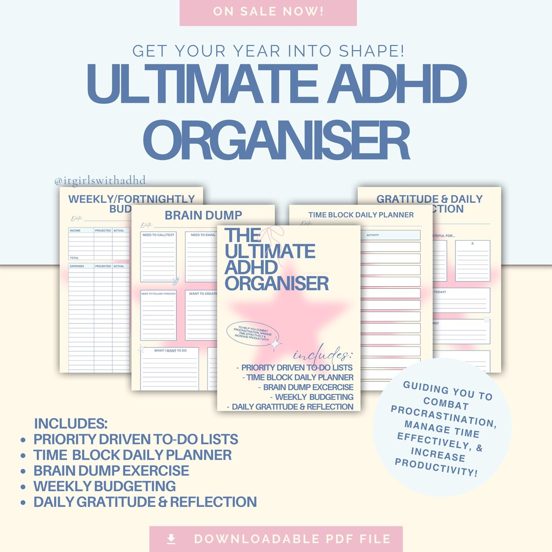 The ULTIMATE ADHD Organizer, 2025, Planner, Printable Digital File for ...