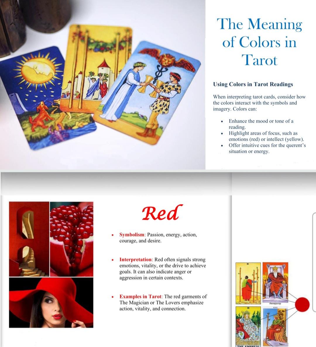 The Meaning of Colors in Tarot / Tarot Cards / Tarot Symbolism / Color ...
